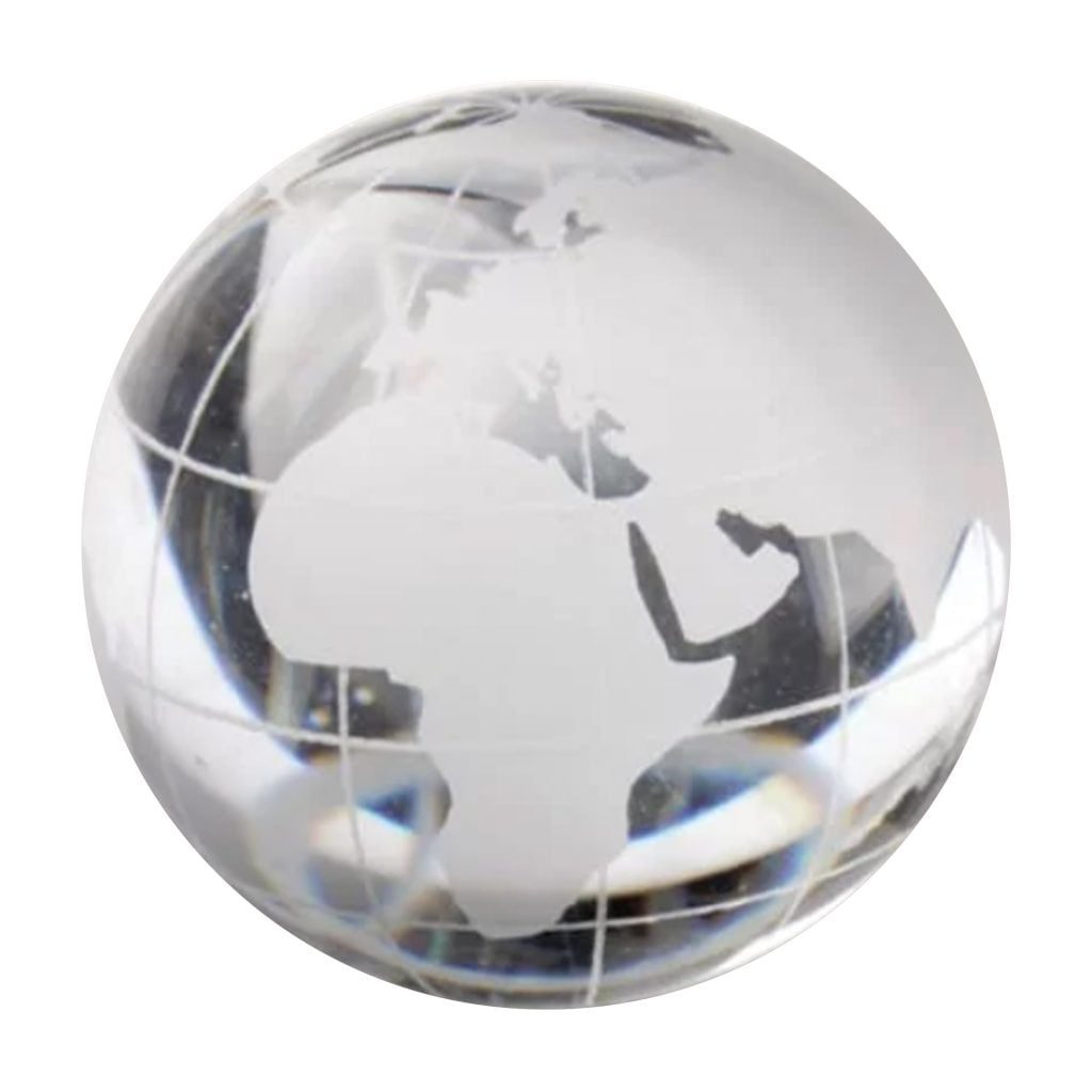 Frosted & Clear Earth Map Marble - House of Marbles