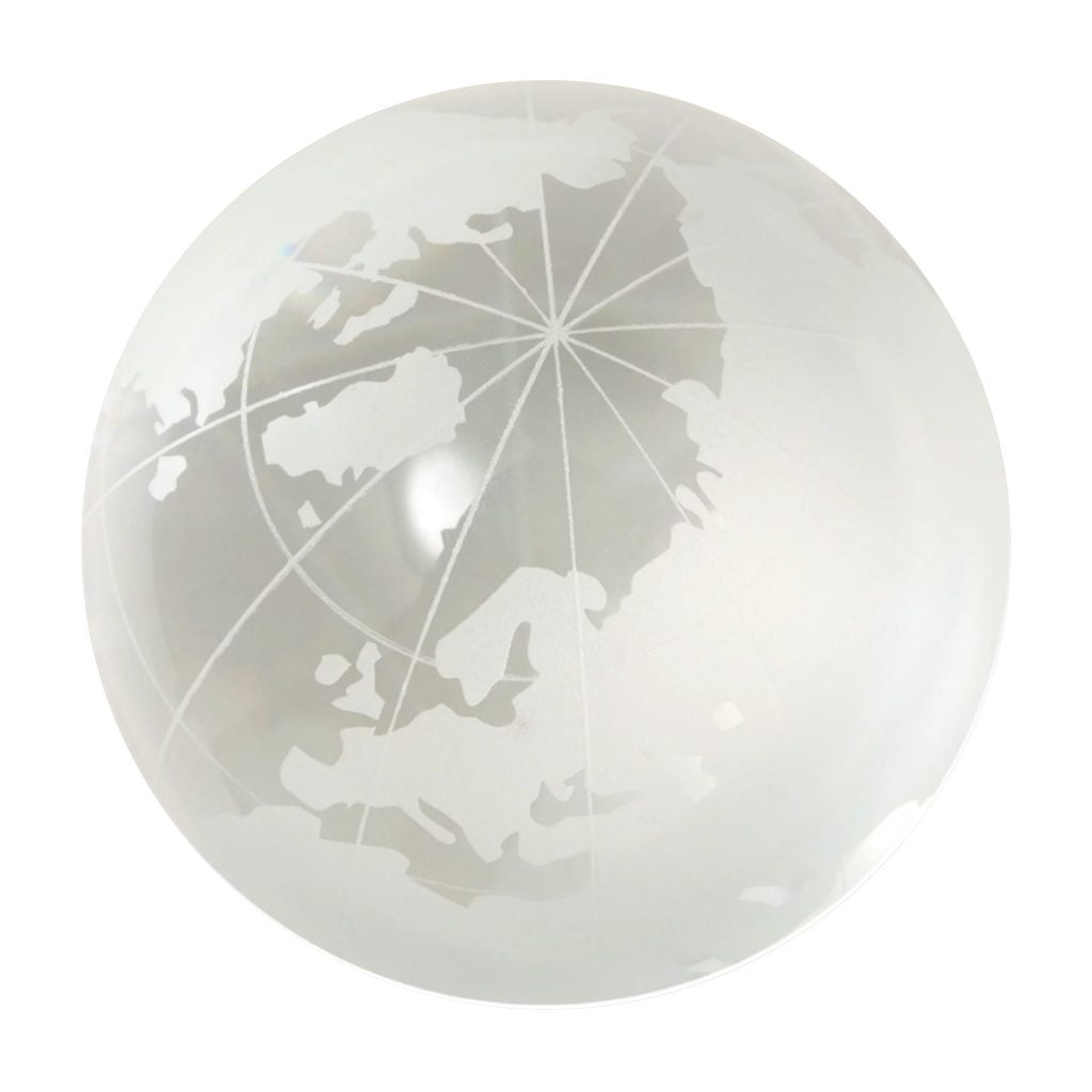 Frosted & Clear Earth Map Marble - House of Marbles
