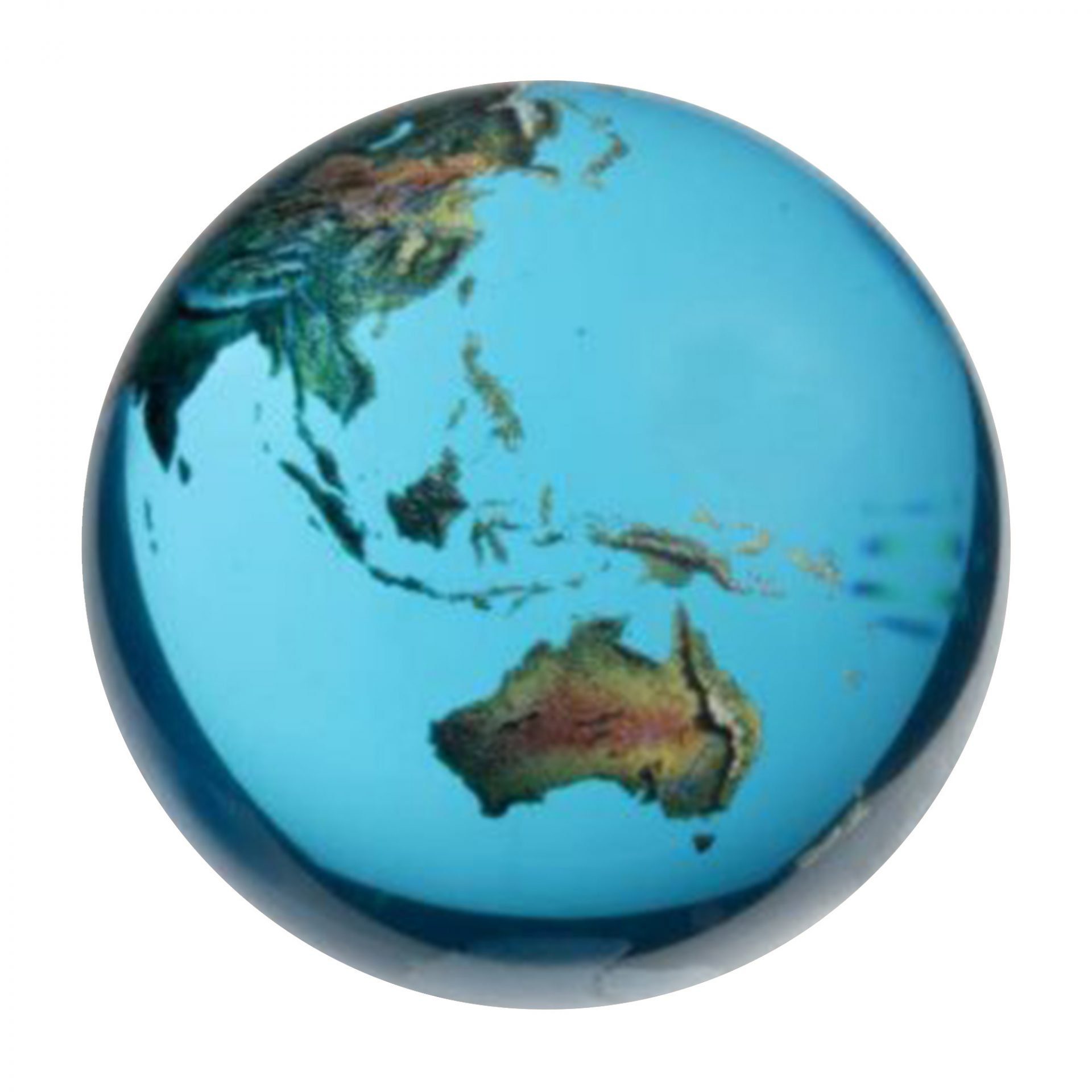 Crystal Blue Sphere Natural Earth Marble - House of Marbles