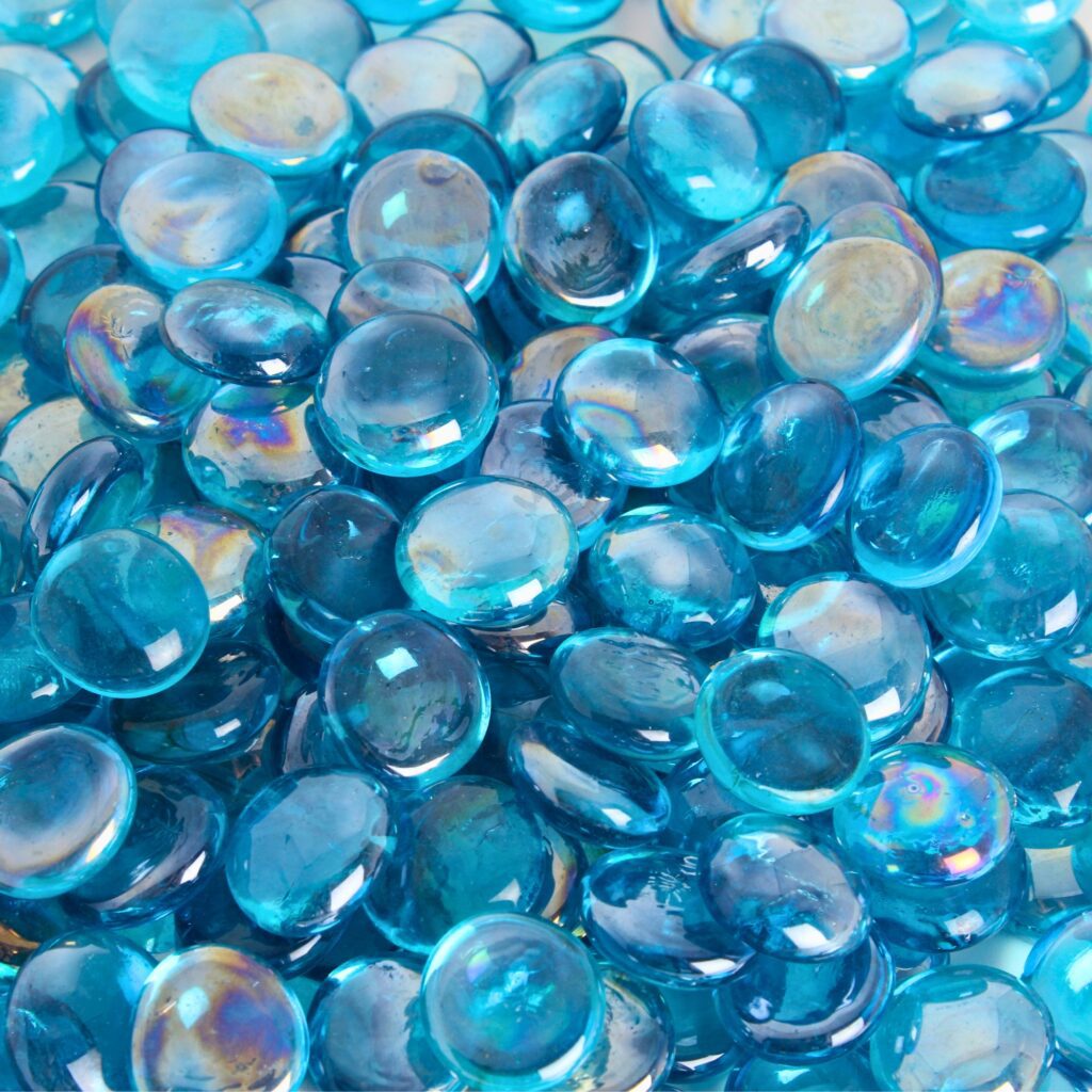 Traditional Glass Pebbles - Aqua - House of Marbles