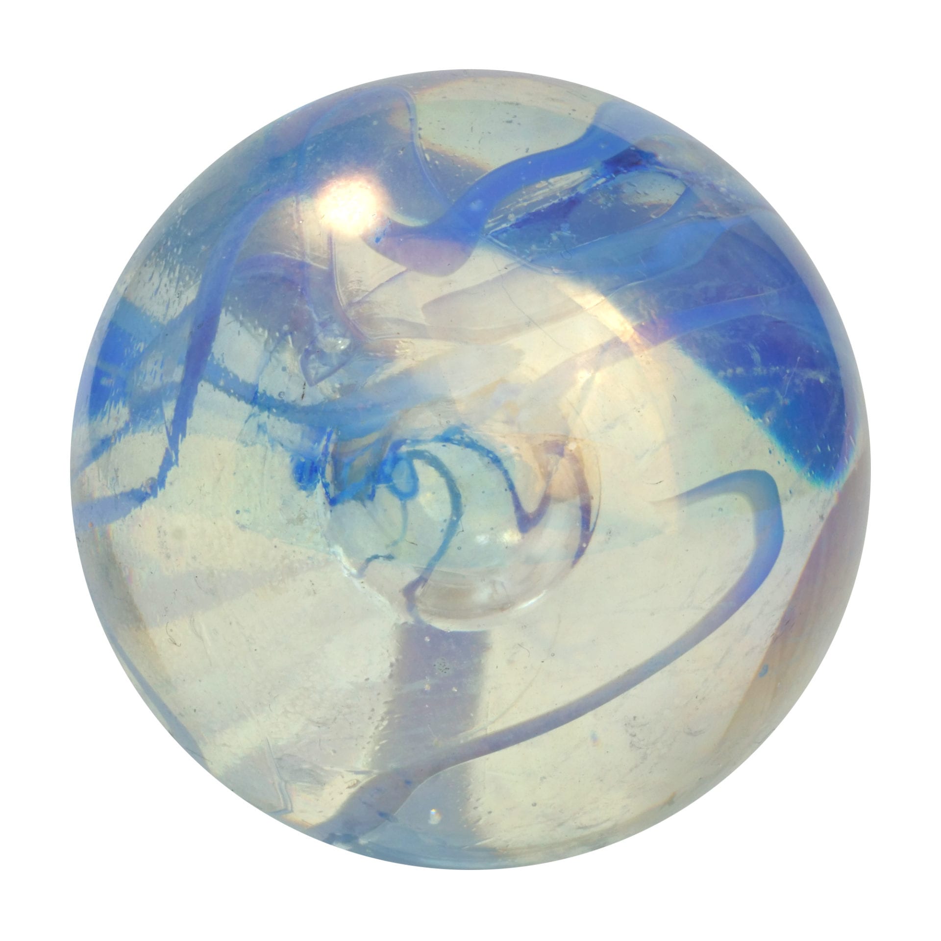 Lustered Spaghetti Marble - Blue - House of Marbles