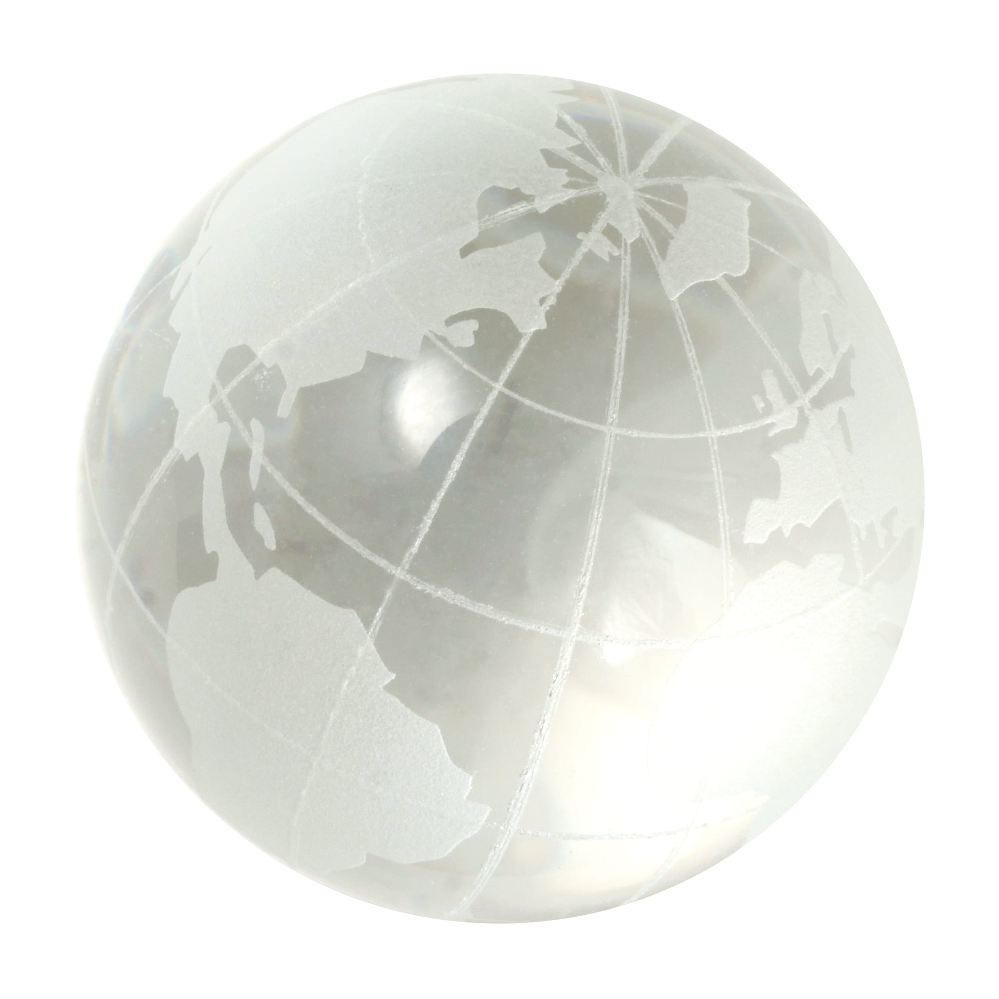 Frosted & Clear Earth Map Marble | House of Marbles