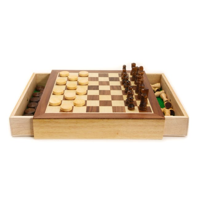 Wooden Chess & Draughts Set - House of Marbles