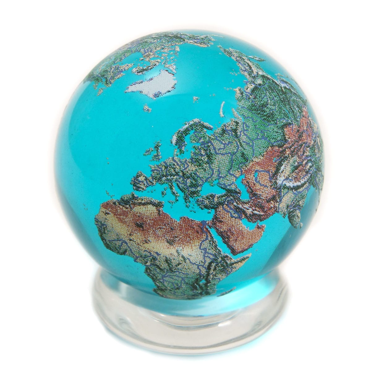 Crystal Blue Sphere Natural Earth Marble | House of Marbles