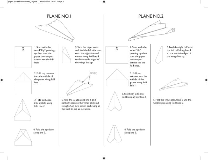 Paper Planes Instructions - House of Marbles