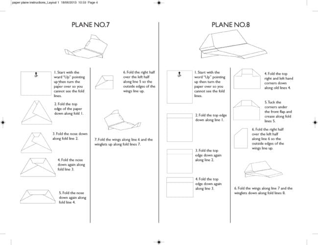 Paper Planes Instructions - House of Marbles