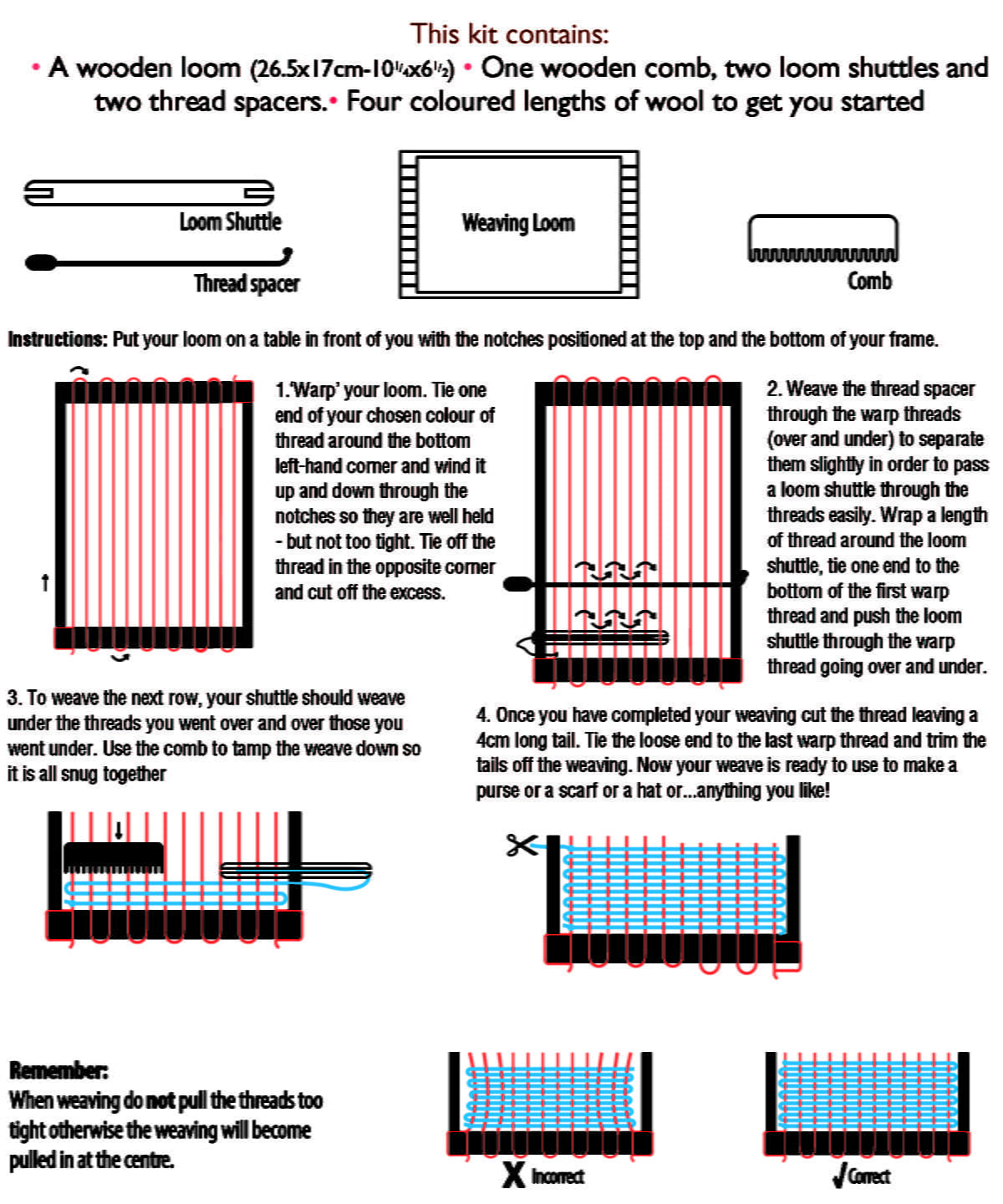 Wool Weaving Loom Instructions - House of Marbles