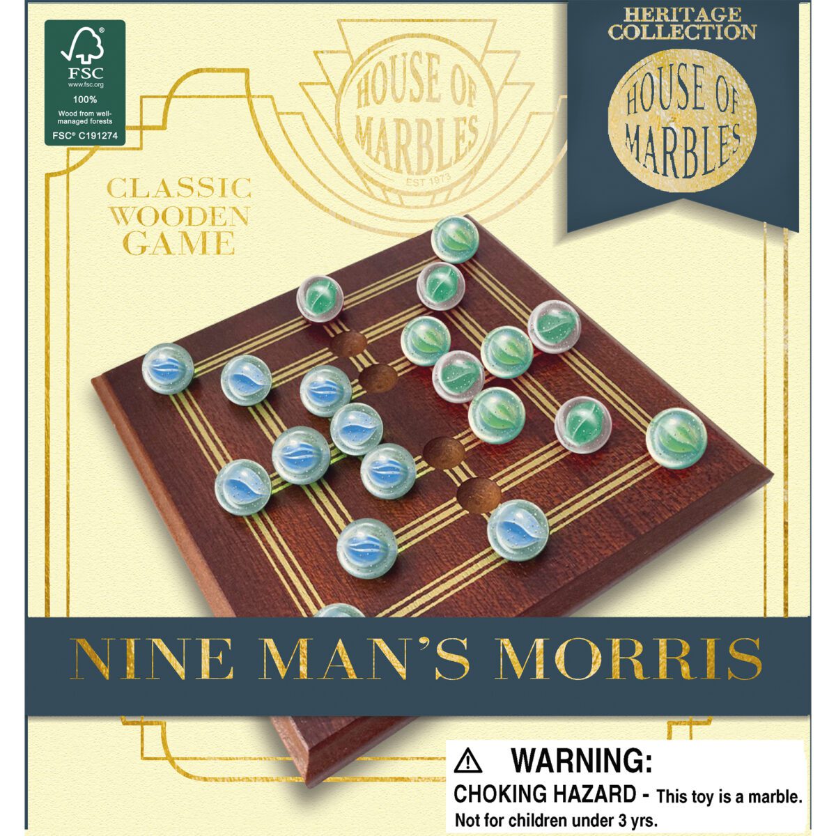 Mini Board Game - Nine Man's Morris - House of Marbles