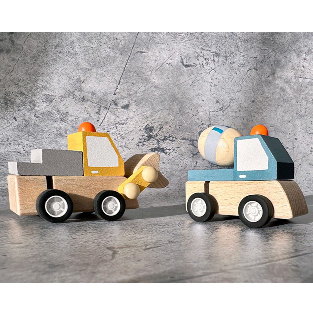 Wooden Clockwork Construction Vehicles - House of Marbles