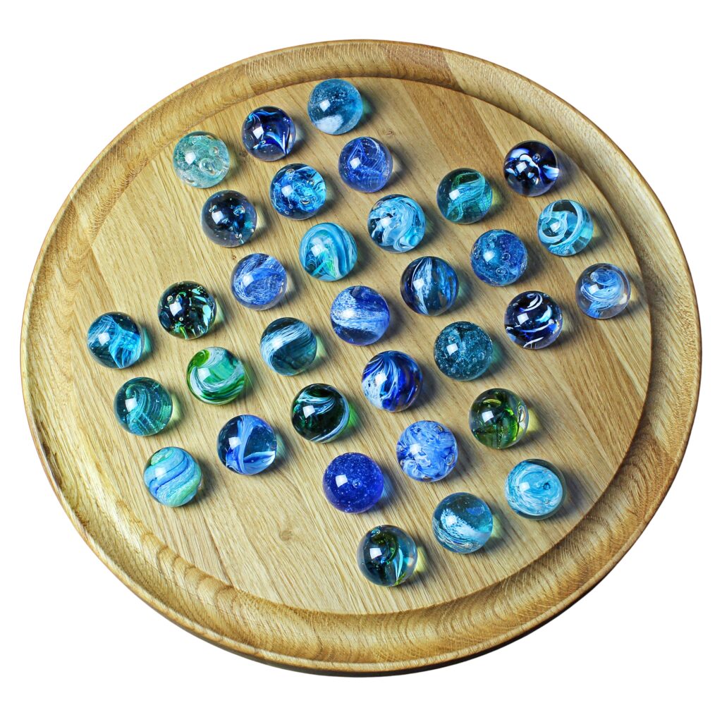 Luxury Marble Solitaire Board Game - Seascape - House of Marbles