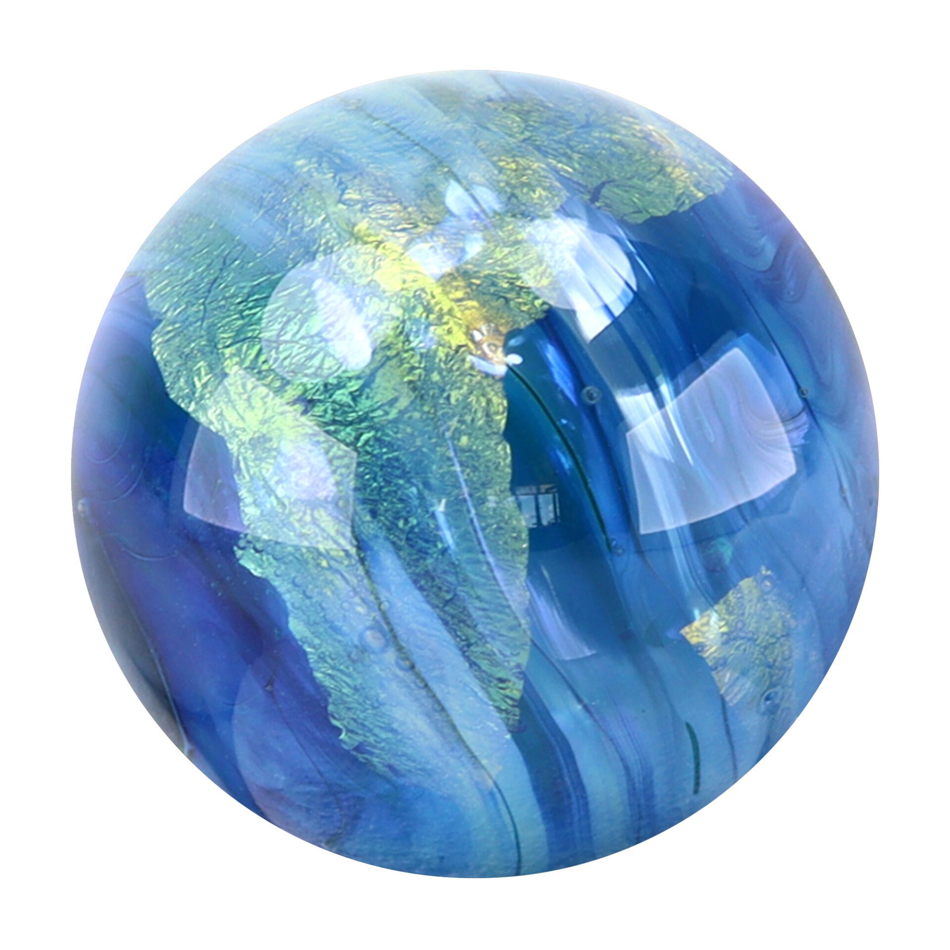 Cosmic Swirls Silver Leaf Marble - 24mm - House of Marbles