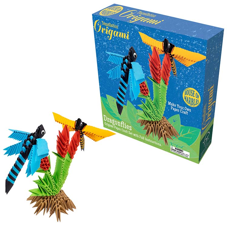 Origami Dragonflies Paper Craft Kit - Video Instructions - House of Marbles